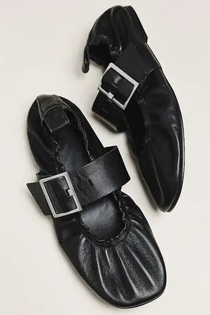 ALOHAS Sarea Leather Ballet Flats - Black