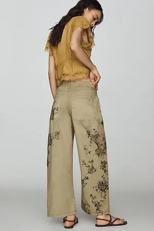 PILCRO Kayden High-rise Embroidered Carpenter Barrel Jeans Pants