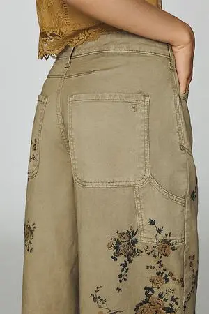 PILCRO Kayden High-rise Embroidered Carpenter Barrel Jeans Pants