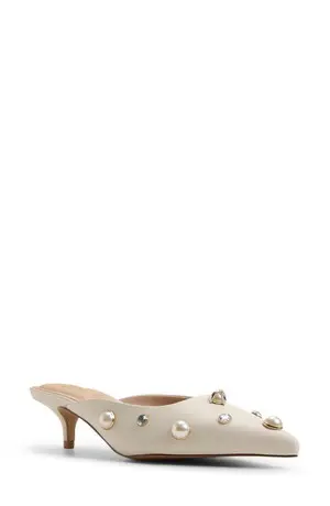 Ted Baker London Georgie Pointed Toe Mule With Pearl And Crystal Embellishments