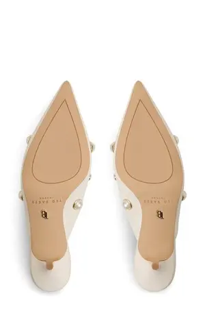 Ted Baker London Georgie Pointed Toe Mule With Pearl And Crystal Embellishments