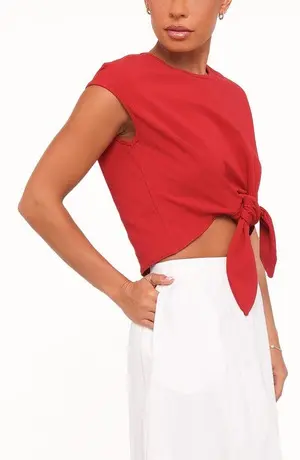 PETAL & PUP Tie Hem Crop Top