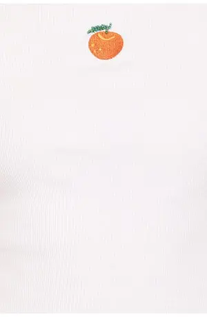 PETAL & PUP Embroidered Orange Tank Top