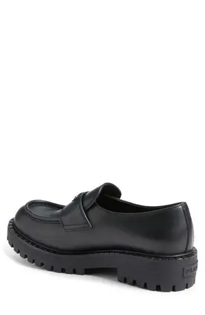 Prada Leather Loafer With Lug Sole