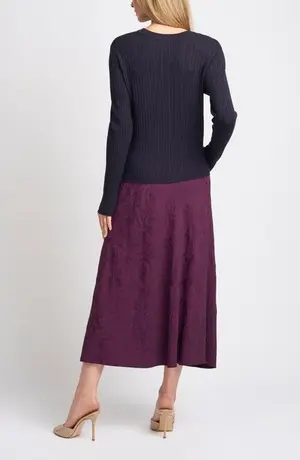 Halogen Pointelle Rib Crewneck Sweater - Night Sky