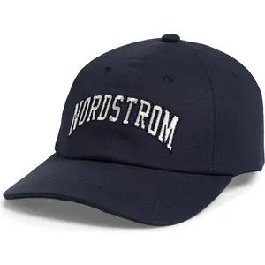 Nordstrom 125th Logo Adjustable Canvas Baseball Cap - Navy