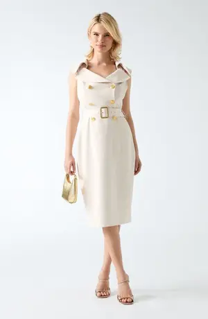 MARCIANO Jasmine Belted Sleeveless Blazer Dress