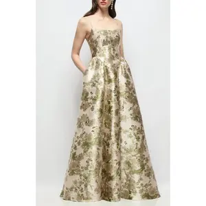 Dessy Collection Jilian Metallic Sleeveless Gown