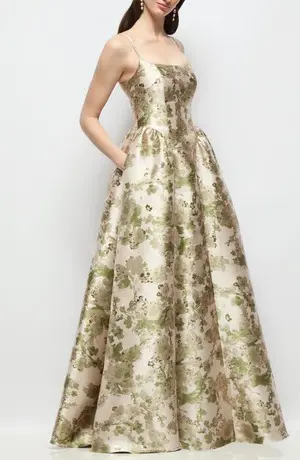 Dessy Collection Jilian Metallic Sleeveless Gown