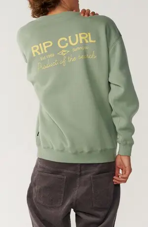 Rip Curl Pacific Rinse Graphic Cotton Blend Sweatshirt - Sage