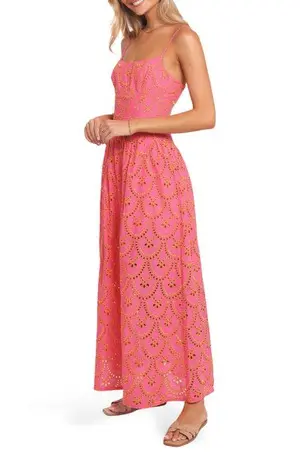 PETAL & PUP Sonny Cotton Eyelet Maxi Dress