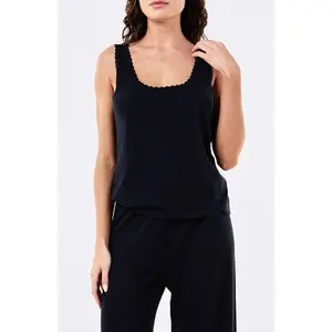 PAPINELLE Cotton & Cashmere Fine Knit Tank - Deep Navy