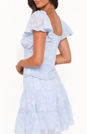 PETAL & PUP Textured Flutter Sleeve Top