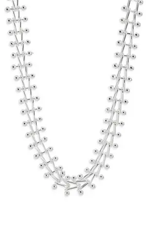 OPEN EDIT Bold Ball Chain Collar Necklace - Silver