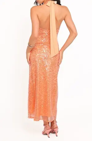 PETAL & PUP Eisley Halter Midi Dress