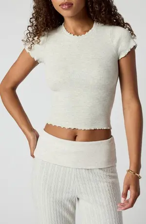 FLORENCE BY MILLS Jersey Rib T-shirt - Heather Ice