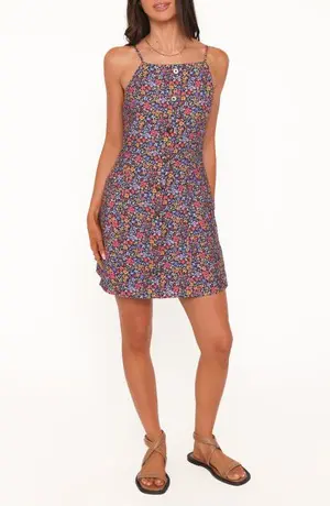PETAL & PUP Lindsay Minidress - Blue Denim Ditsy