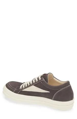 Rick Owens Textured Canvas Low Top Sneakers - Grape/milk/milk