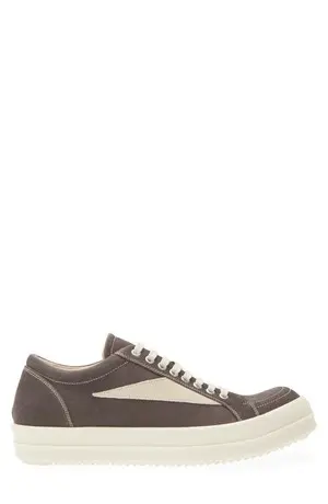 Rick Owens Textured Canvas Low Top Sneakers - Grape/milk/milk