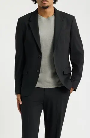 OPEN EDIT Slim Fit Wool Blend Sport Coat - Black