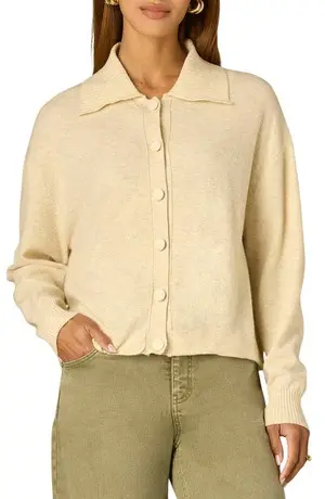 Wit & Wisdom Collared Snap Front Cardigan - Cream
