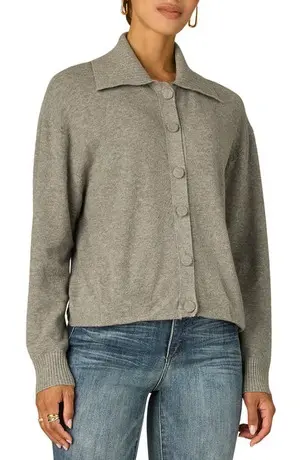 Wit & Wisdom Collared Snap Front Cardigan - Grey