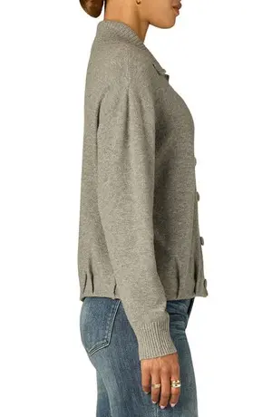 Wit & Wisdom Collared Snap Front Cardigan - Grey
