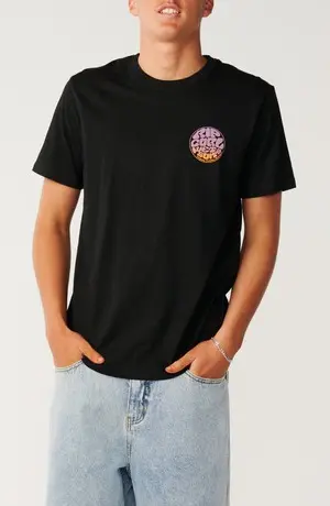 Rip Curl Wettie Passage Logo Cotton Graphic T-shirt - Black