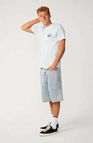 Rip Curl Wettie Passage Logo Cotton Graphic T-shirt - Glacier Blue