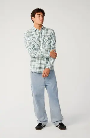 Rip Curl Check Cotton Button-up Shirt - Bone