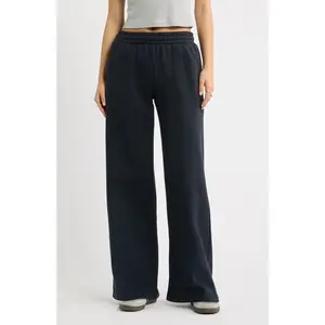 Bp. Low Rise Wide Leg Fleece Sweatpants - Black Jet