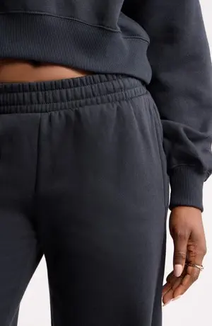 Bp. Low Rise Wide Leg Sweatpants - Black Jet