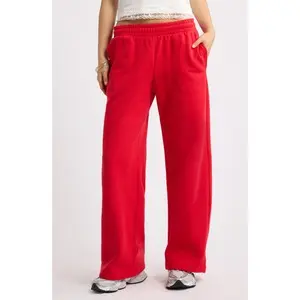 Bp. Low Rise Wide Leg Sweatpants - Red Pepper