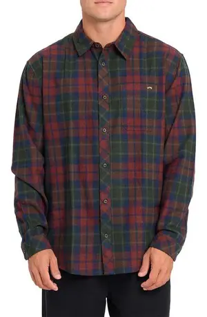 BILLABONG Coastline Plaid Cotton Flannel Button-up Shirt
