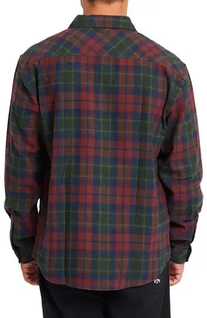 BILLABONG Coastline Plaid Cotton Flannel Button-up Shirt