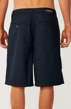 Rip Curl Archive Pinstriped Relaxed Fit Shorts - Dark Navy