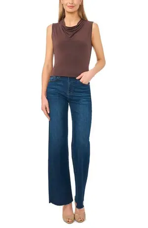 Halogen Cowl Neck Knit Tank - Chicory Coffee