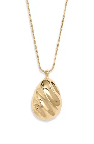 Nordstrom Fluted Adjustable Pendant Necklace - Gold