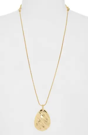 Nordstrom Fluted Adjustable Pendant Necklace - Gold
