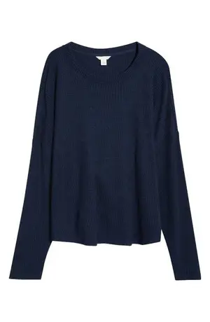 Caslon Drop Shoulder Waffle Tee - Navy Still