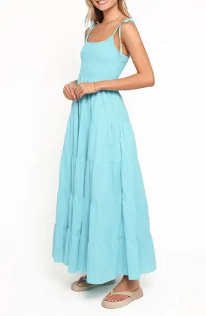 PETAL & PUP Delaware Smocked Tiered Maxi Dress