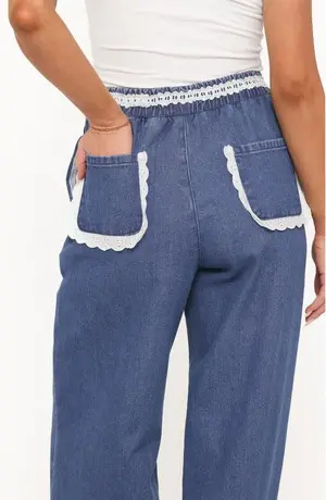 PETAL & PUP Siun Wide Leg Denim Joggers