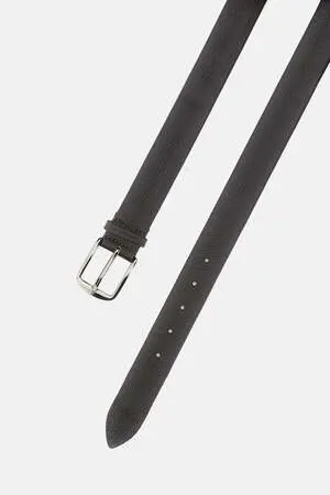 ALBERTO LUTI Leather Belt With Silver Buckle