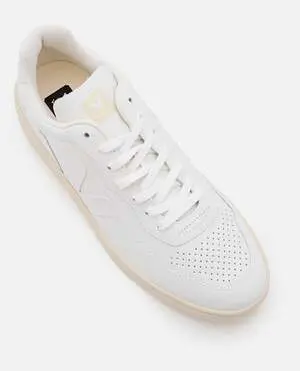VEJA V-90 Leather Lace-up Sneakers - Bianco