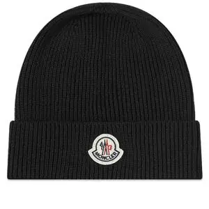 Moncler Logo Beanie - Black