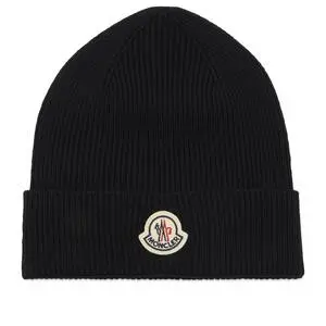 Moncler Logo Beanie - Black