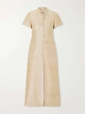 LIBEROWE Imperial Silk-blend Midi Dress - Gold