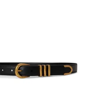 Ralph Lauren Metal-keeper Leather Skinny Belt