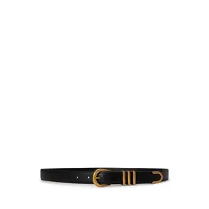 Ralph Lauren Metal-keeper Leather Skinny Belt