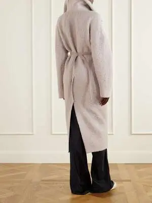 Rick Owens Dracucollar Belted Alpaca And Virgin Wool-blend Coat